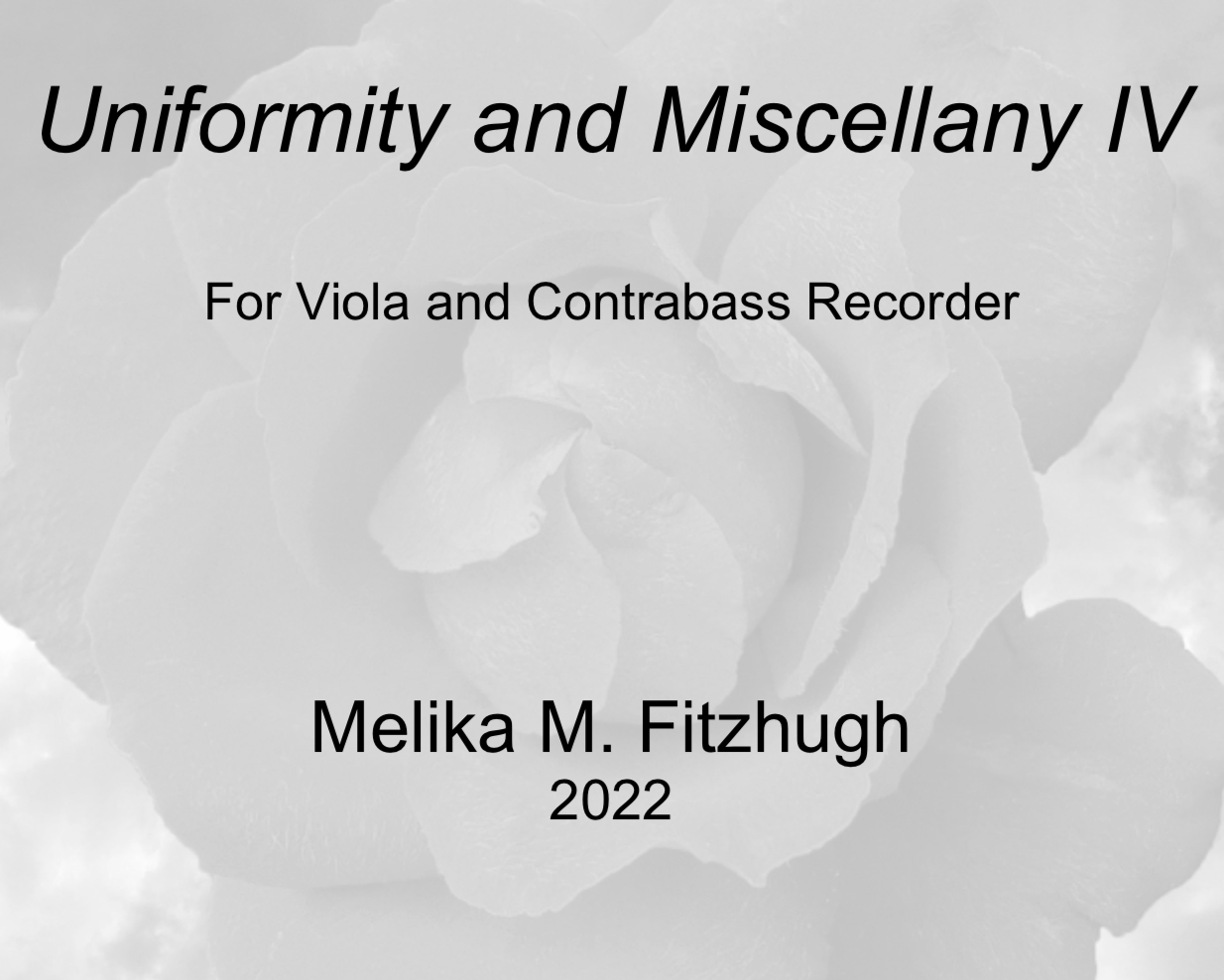 Uniformity and Miscellany IV for Viola & Great Bass Recorder - Payhip
