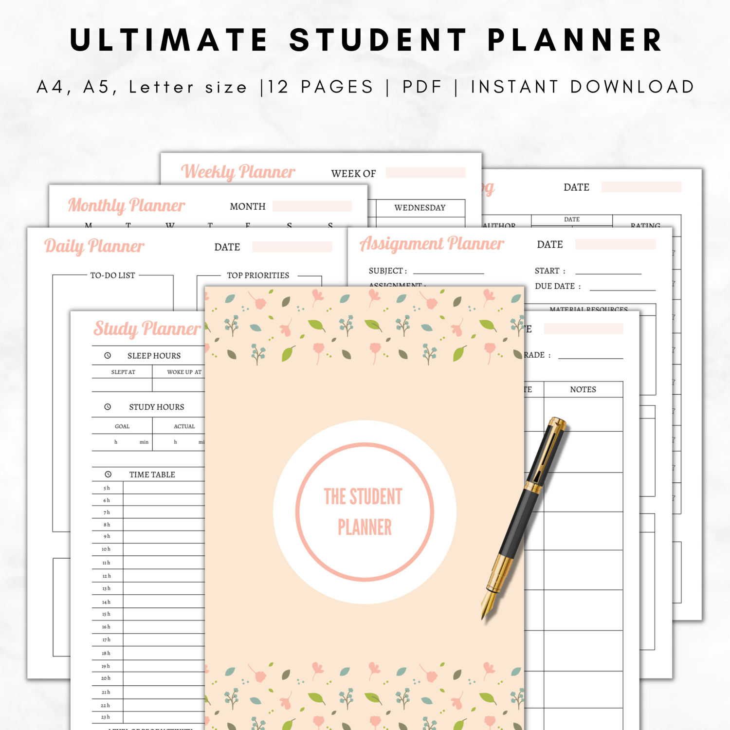 Student Chapter Summary Printable | Textbook Summary Sheet | For College & University Students ...