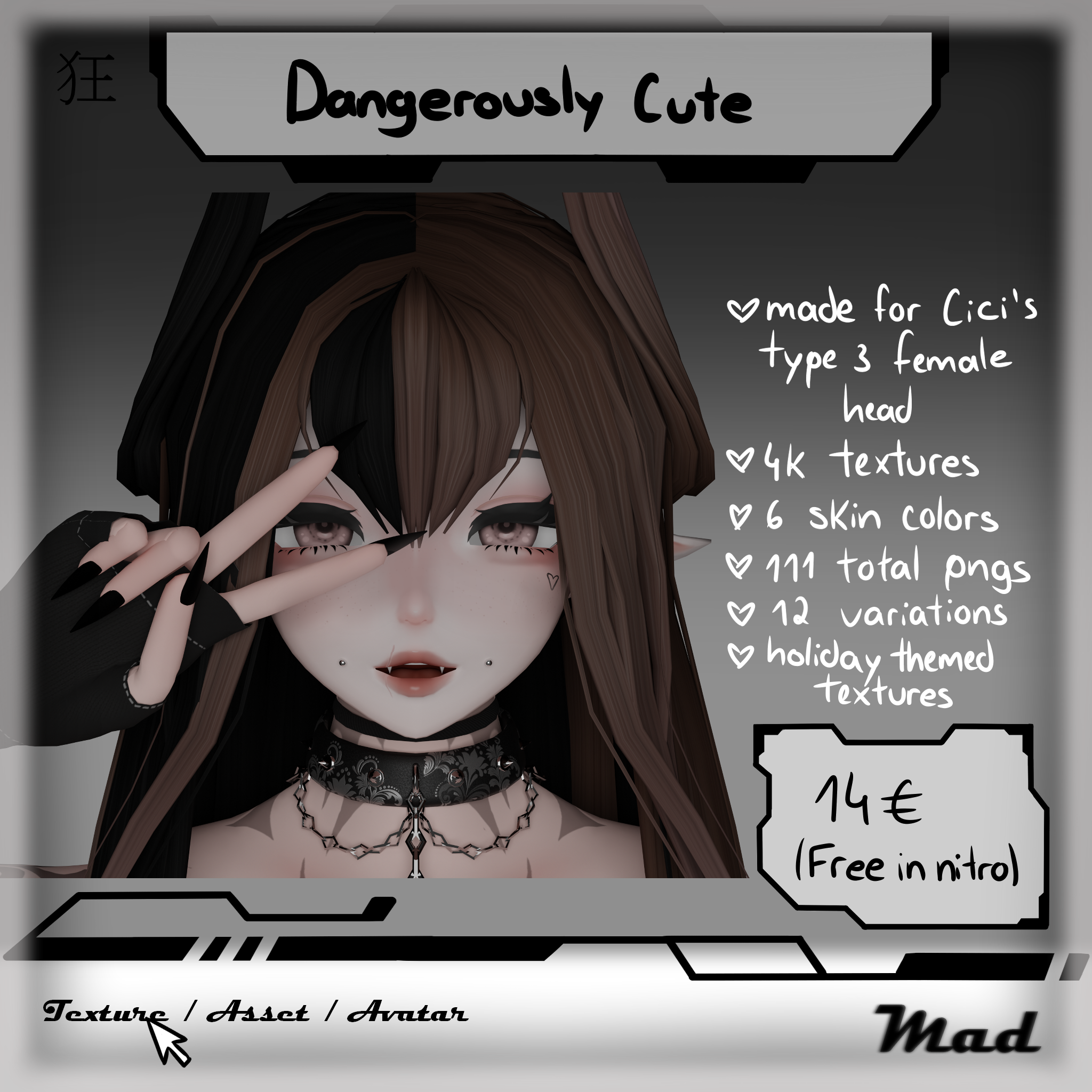 Dangerously Cute Texture for Cici's Female Head (FREE IN NITRO) - Payhip