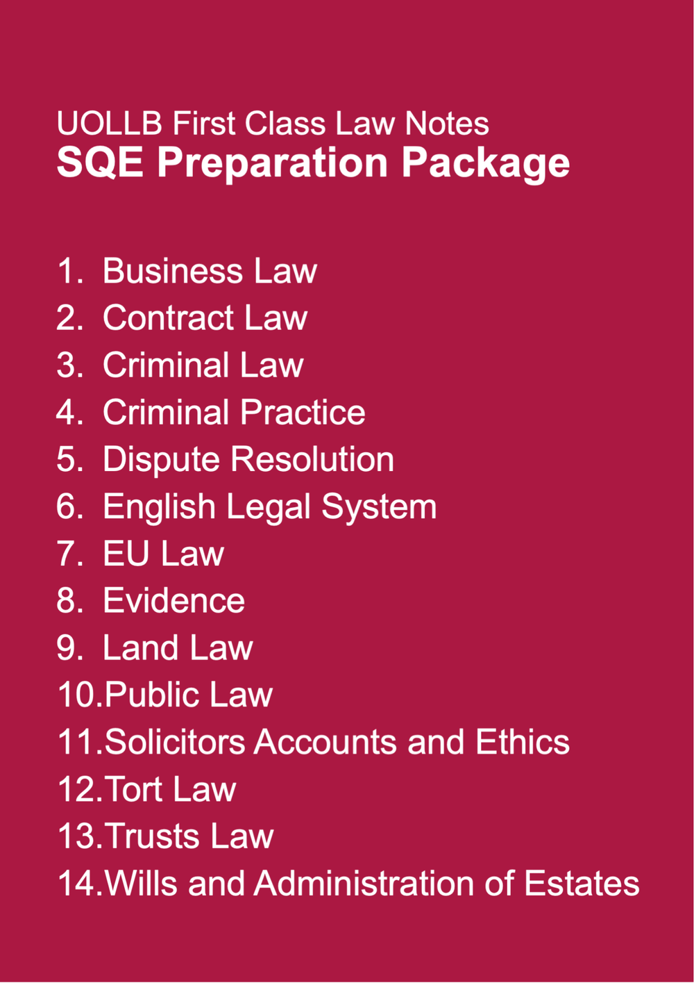 UOLLB First Class Law Notes
