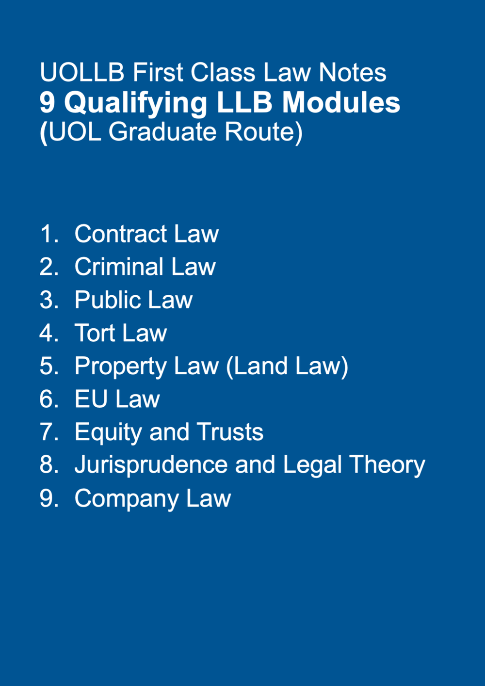 UOLLB First Class Law Notes
