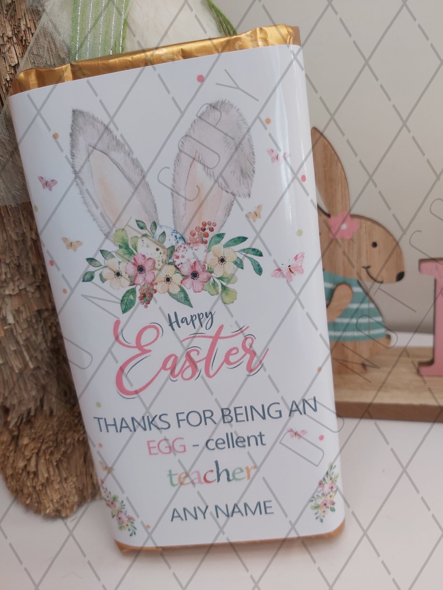 Easter Crisp/Treat wrapper Blue gingham A - Instant download digital ...