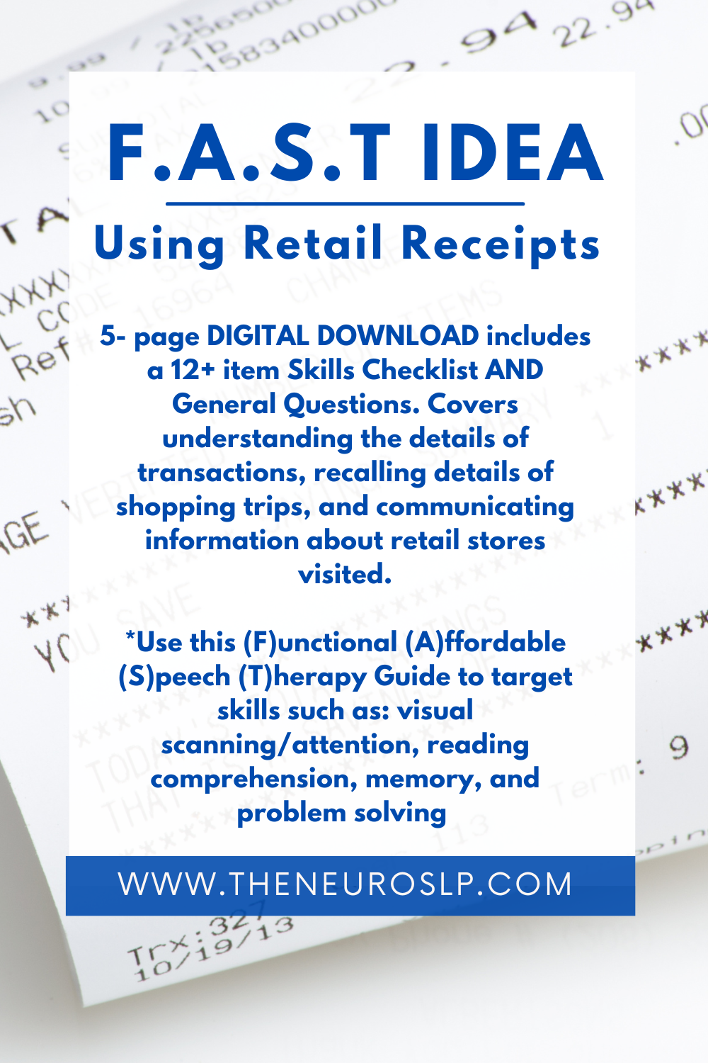 F.A.S.T Activity Guide: Using Retail Receipts in Therapy - Payhip