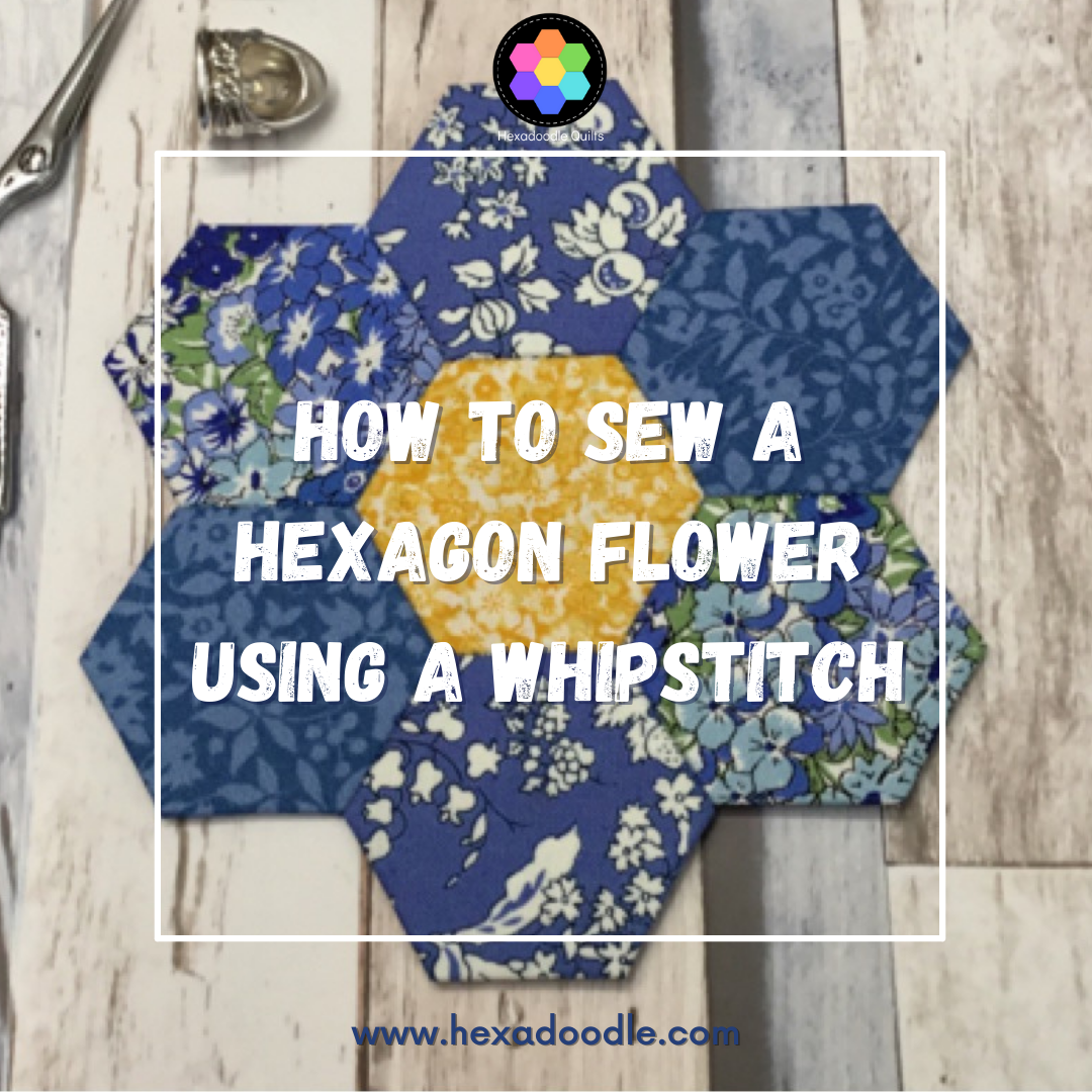 How to sew an EPP Hexagon Flower Rosette using a whipstitch