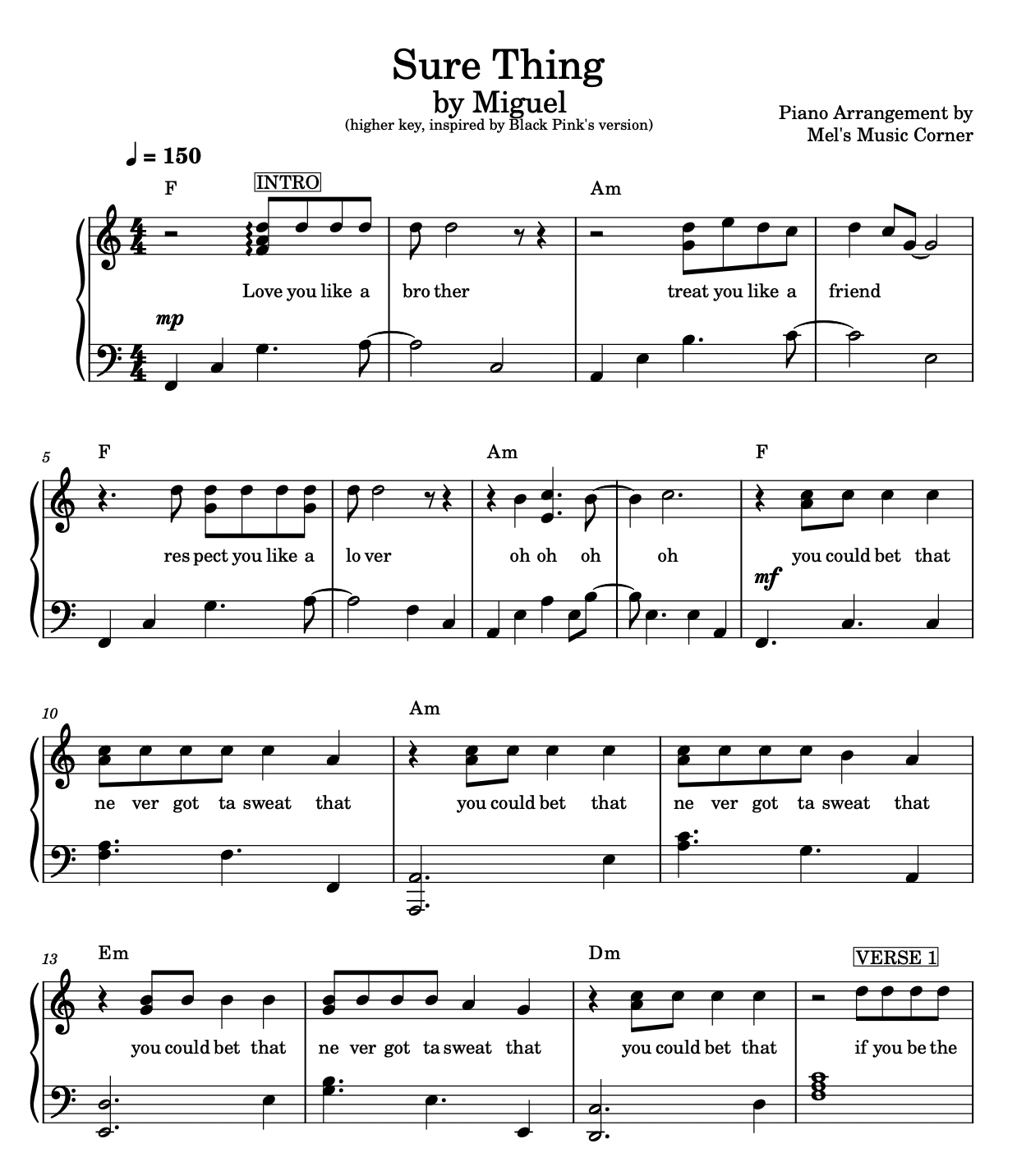 Sure Thing by Miguel SHEET MUSIC or MIDI - Payhip