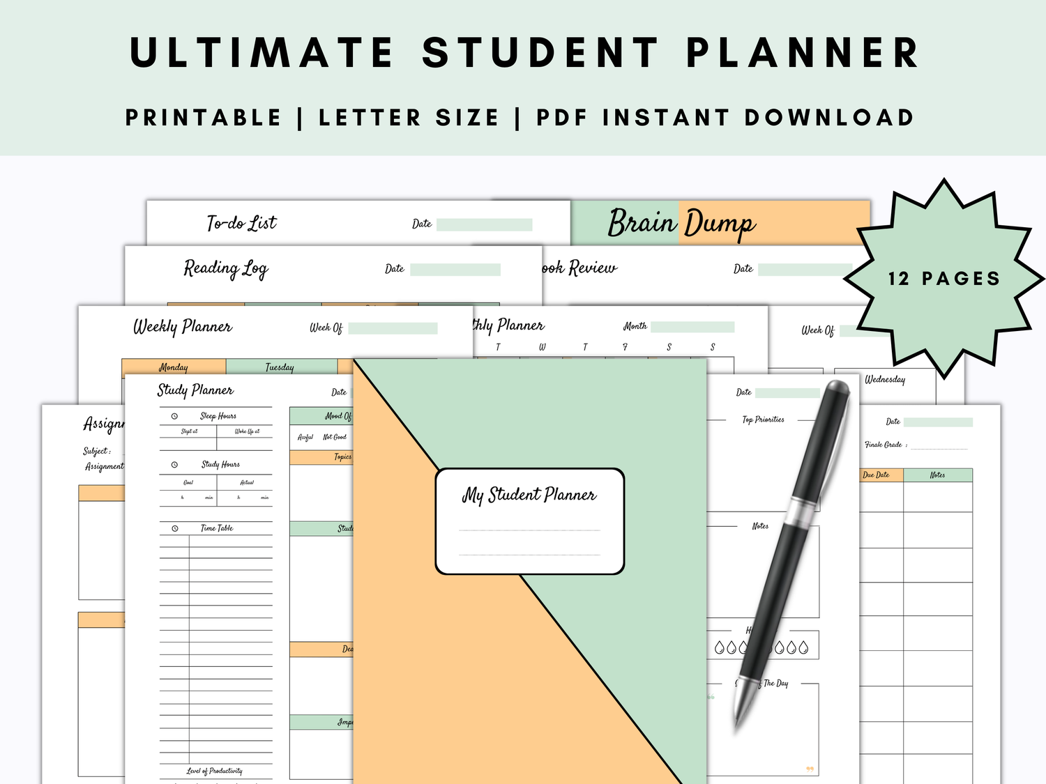 Student Terms & Definitions Tracker Printable | Key Terms Study Guide ...