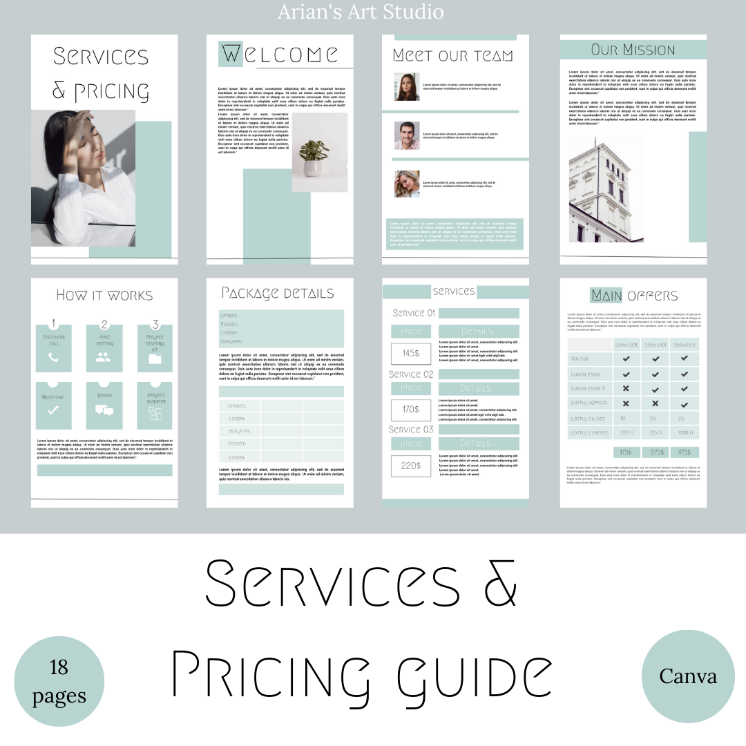 services & prices guide template - Payhip