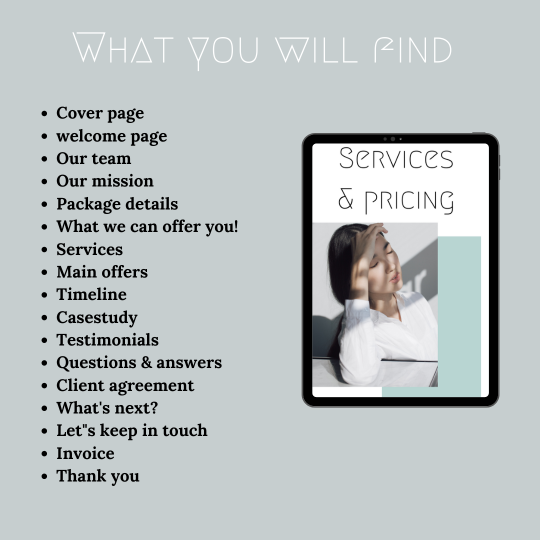 services & prices guide template - Payhip