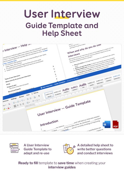 User Interview and Follow Ups Questions Cheatsheet