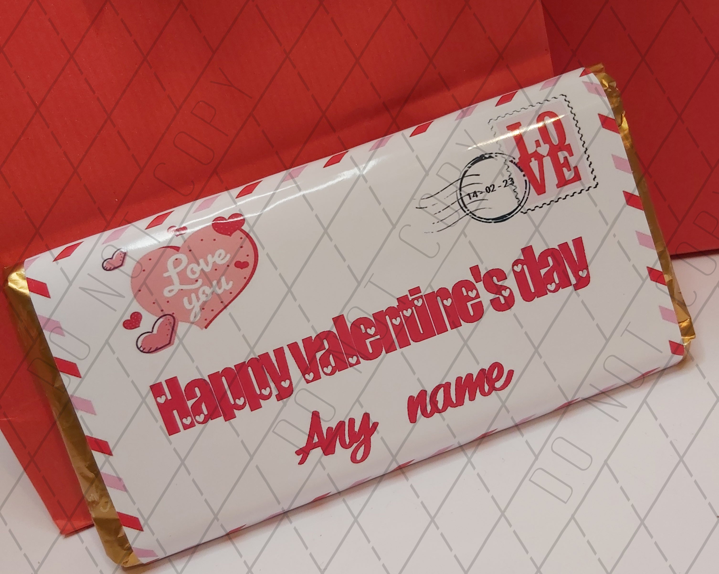 Valentine chocolate wrapper - Love letter Instant digital download only ...
