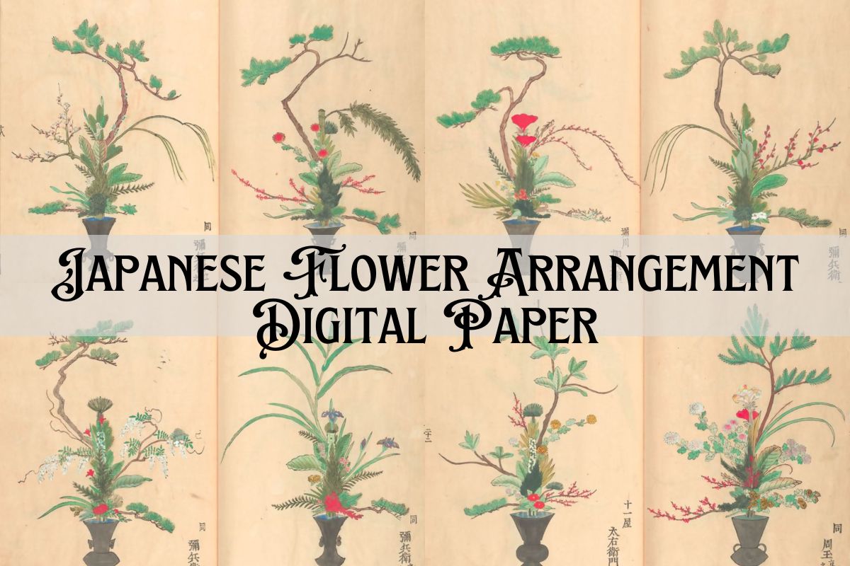 Japanese Flower Arrangement Digital Paper - Payhip