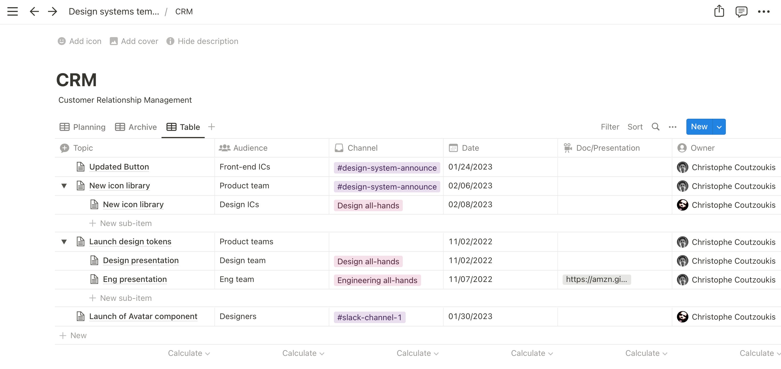 Notion template: a simple CRM for design systems - Payhip
