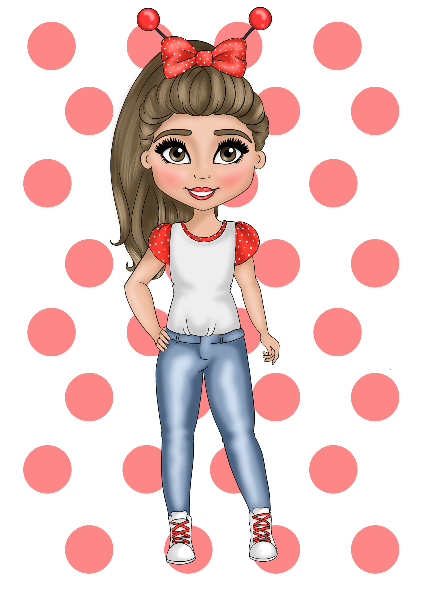 Red Dotty Girl Character Bundle - Payhip