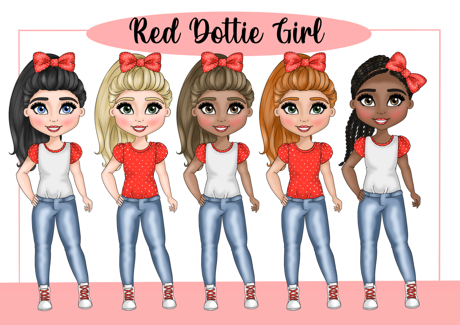 Red Dotty Girl Character Bundle - Payhip