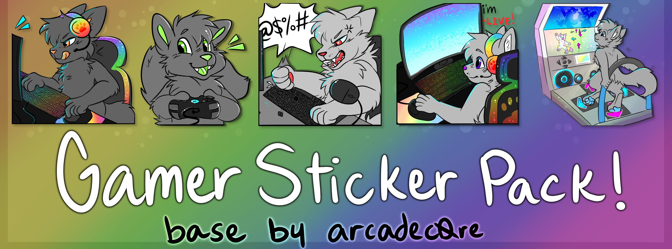 Gamer Sticker Pack! - Feline - Payhip