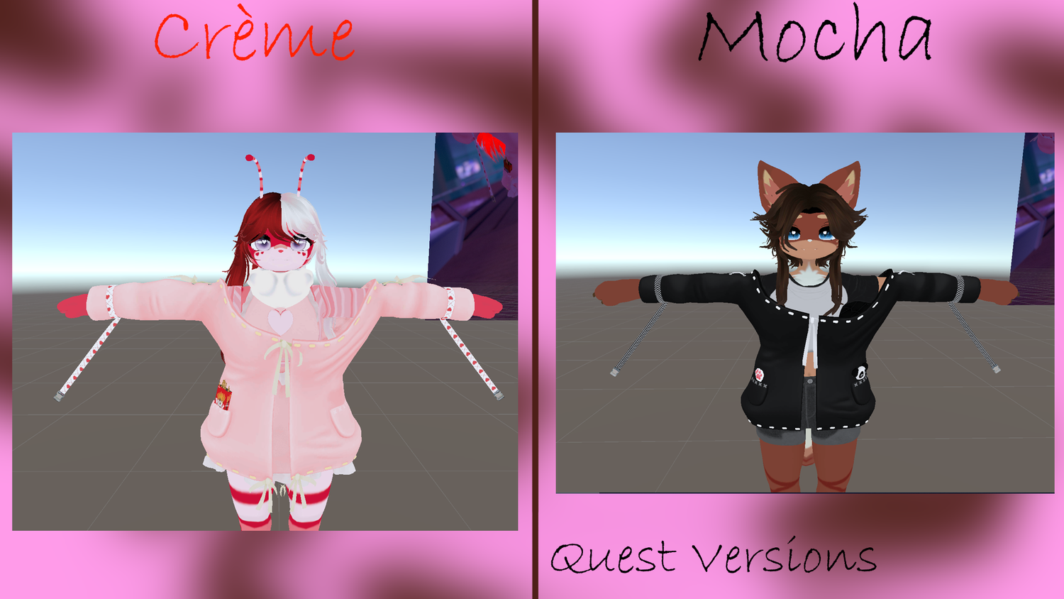 Mocha The Chocolate Cat & Crème The Strawberry Bee (3.0 Vrchat Avatars ...