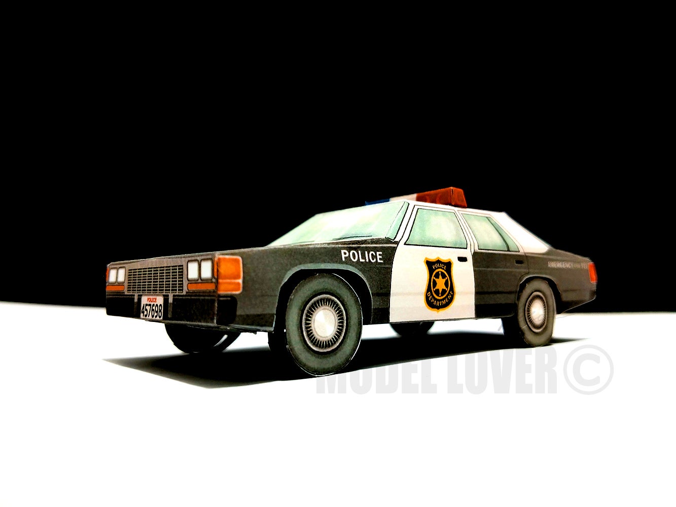 Ford Crown Victoria paper police car with spinning wheels, model lover ...