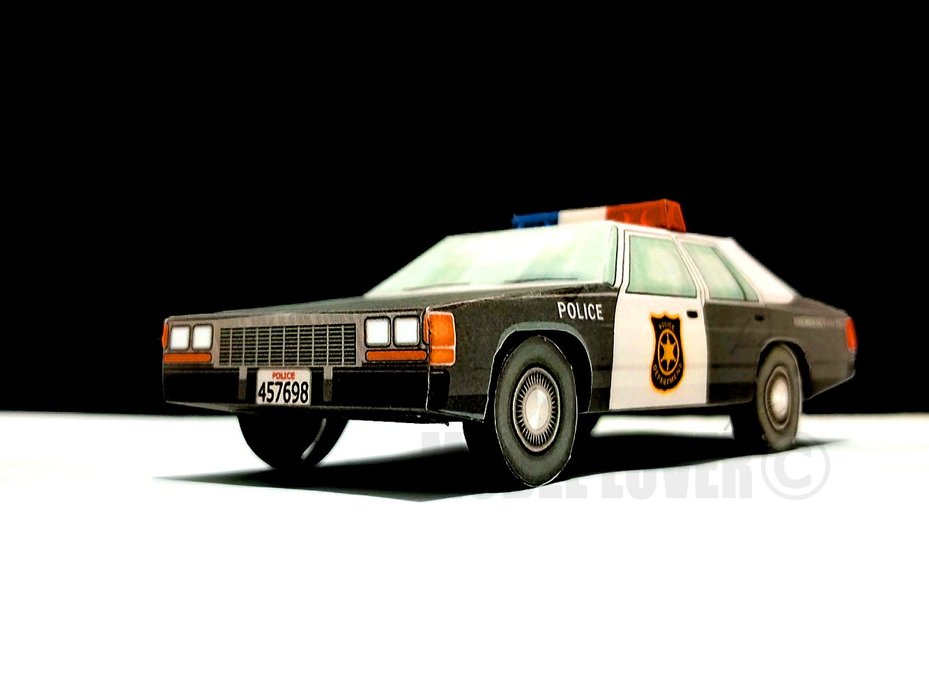 Ford Crown Victoria paper police car with spinning wheels, model lover ...