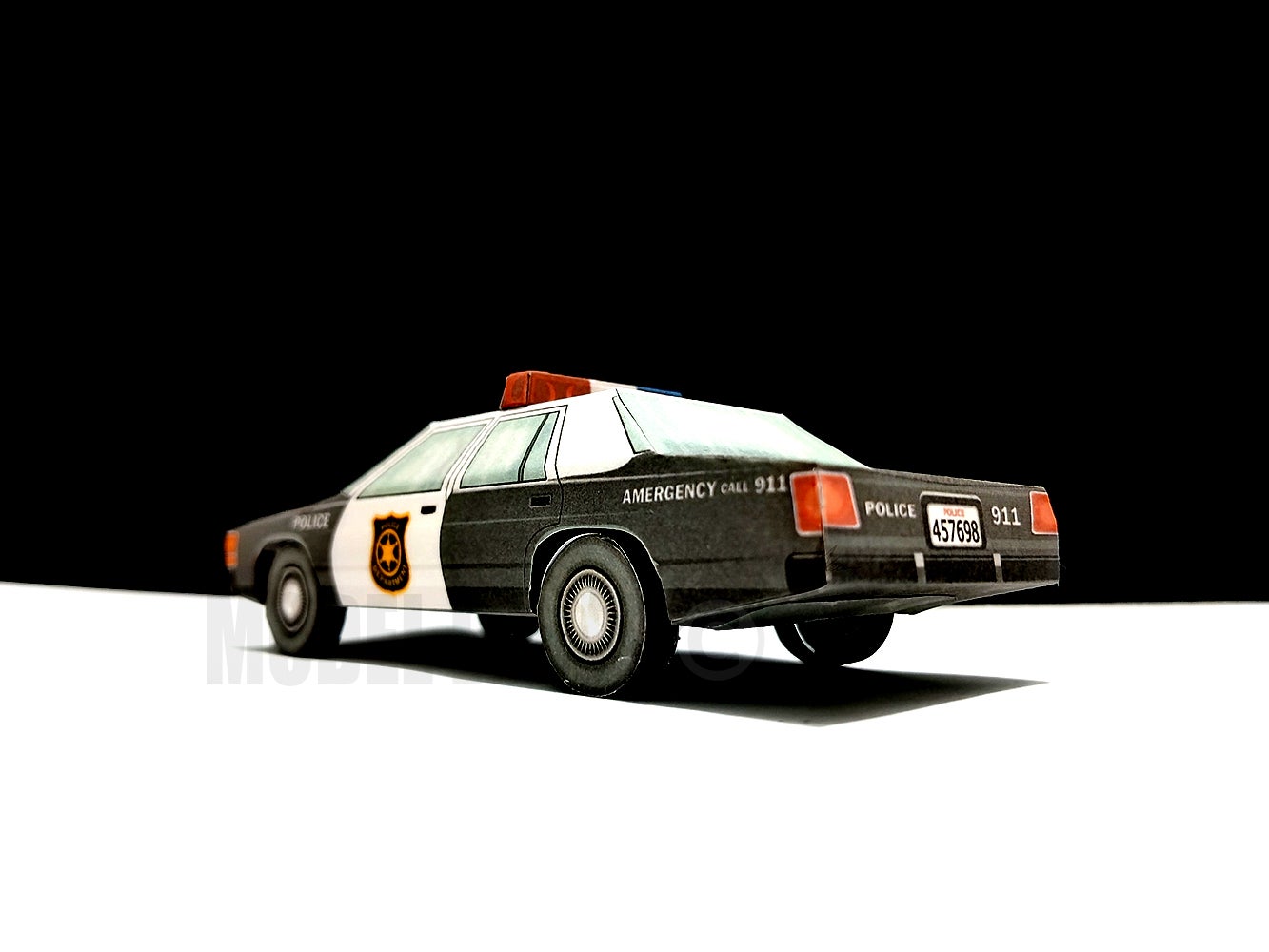 Ford Crown Victoria paper police car with spinning wheels, model lover ...