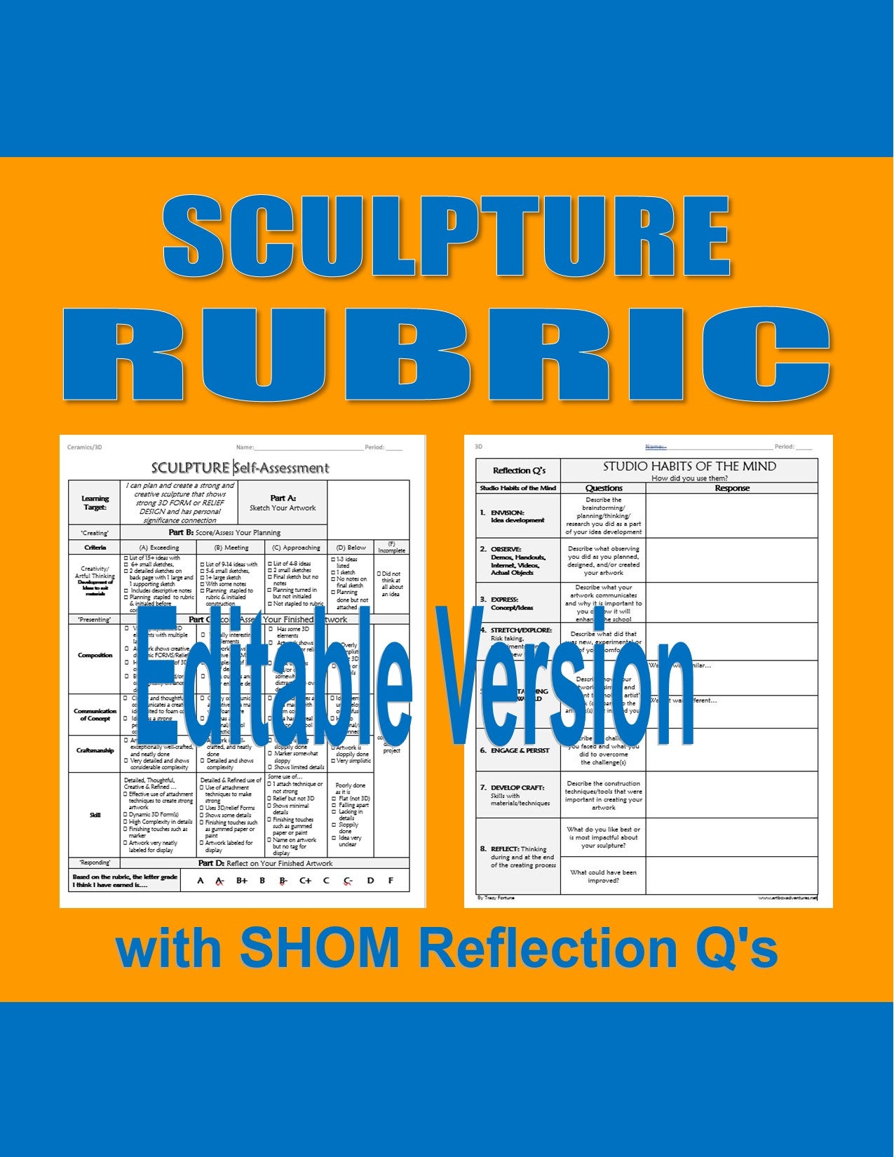 Studio Habits of the Mind (SHOM)- Reflection Questions (3D/Sculpture ...