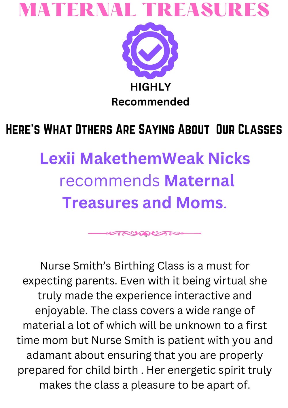 MATERNAL TREASURES FIRST TIME MOMS POSTPARTUM CLASS - Payhip