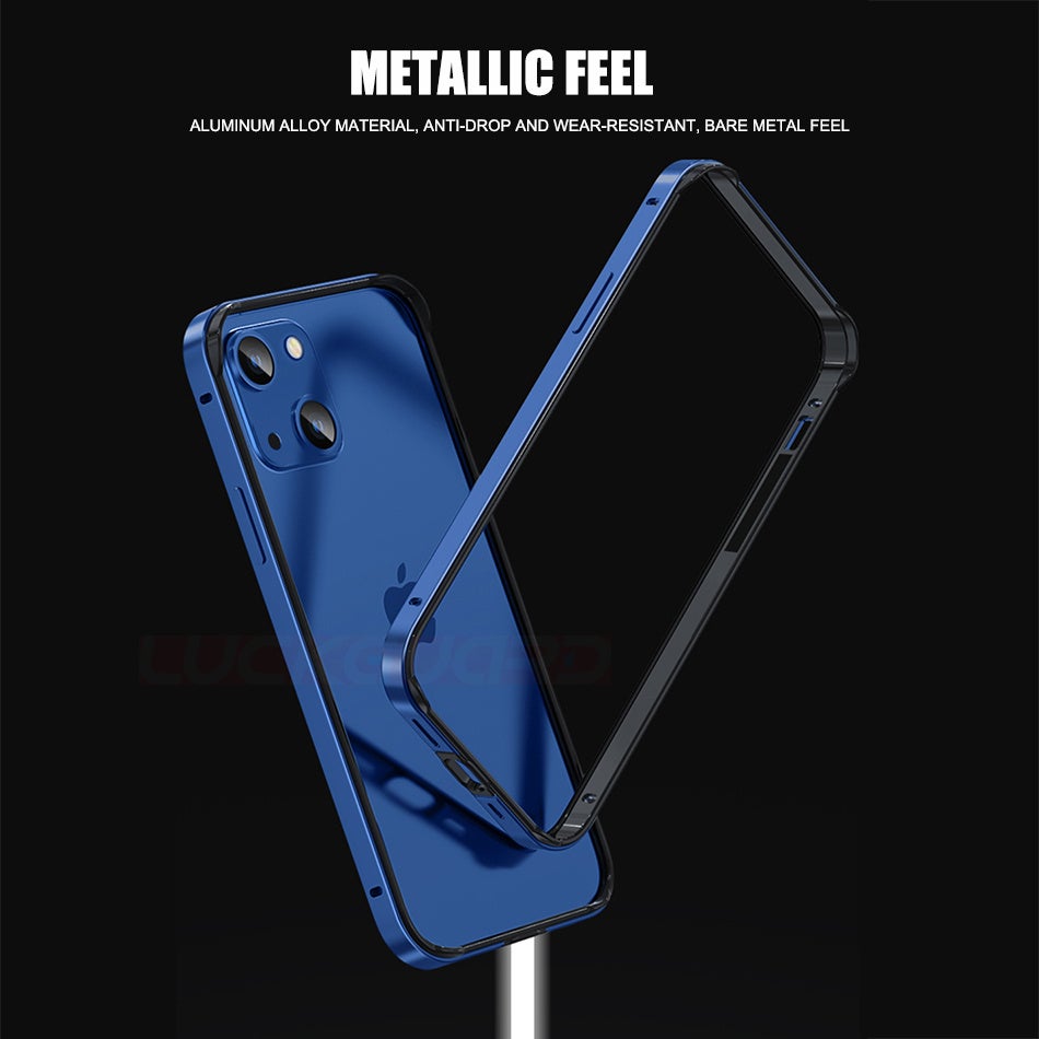Metal Frame Cover Case For Apple iPhone 13 14 Plus 11 Pro 12 Mini 14Pro ...