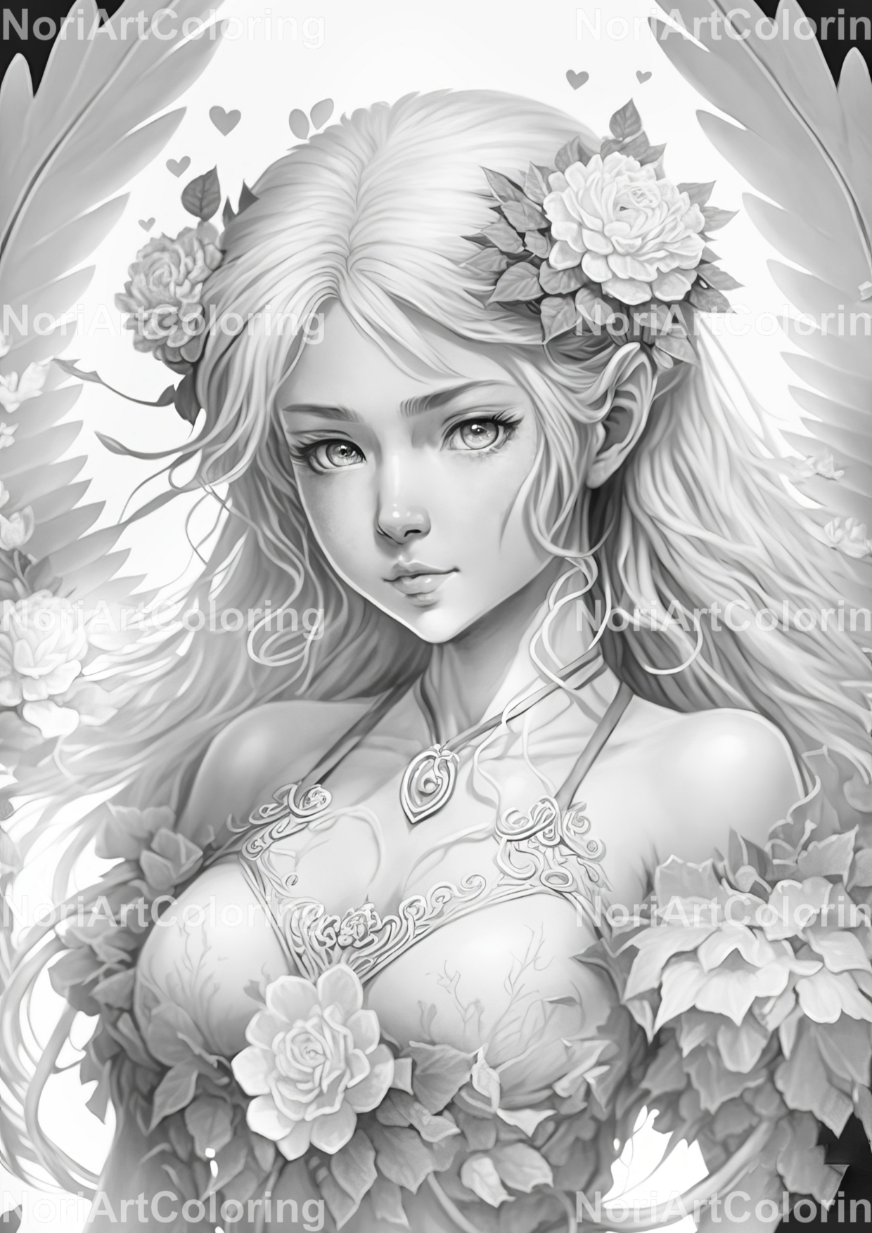 15 Beautiful Angels Valentine's Day Vol 1 coloring pages | Printable Adult Coloring Pages ...