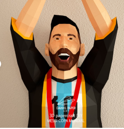 Leo Messi PDF Template, DIY 3d Model, FanArt, Paper Sculpture, Low Poly ...