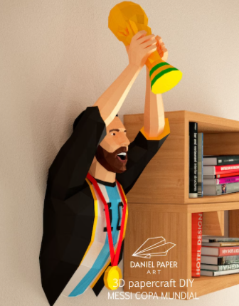 Leo Messi PDF Template, DIY 3d Model, FanArt, Paper Sculpture, Low Poly ...