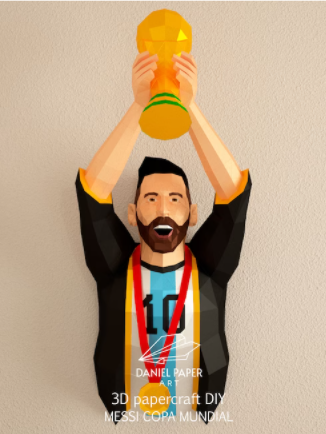 Leo Messi PDF Template, DIY 3d Model, FanArt, Paper Sculpture, Low Poly ...