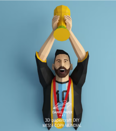 Leo Messi PDF Template, DIY 3d Model, FanArt, Paper Sculpture, Low Poly ...