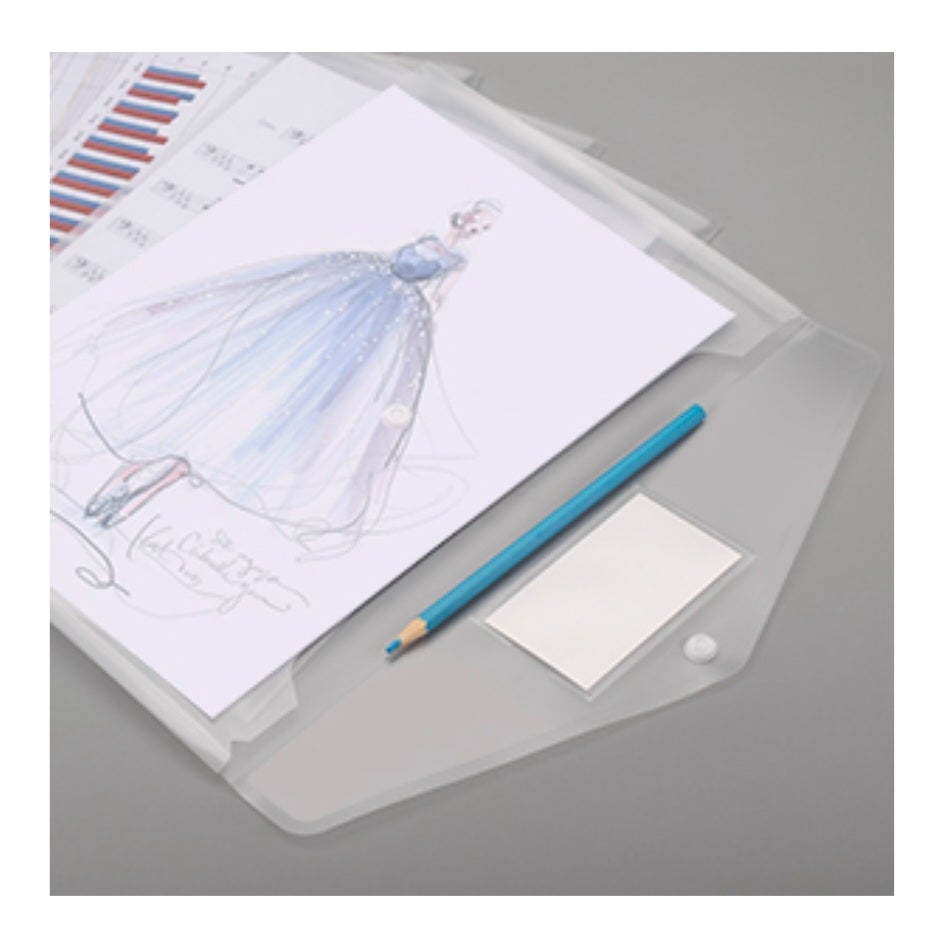 Clear Waterproof Folders with Snap Closure & Business Card Insert ...