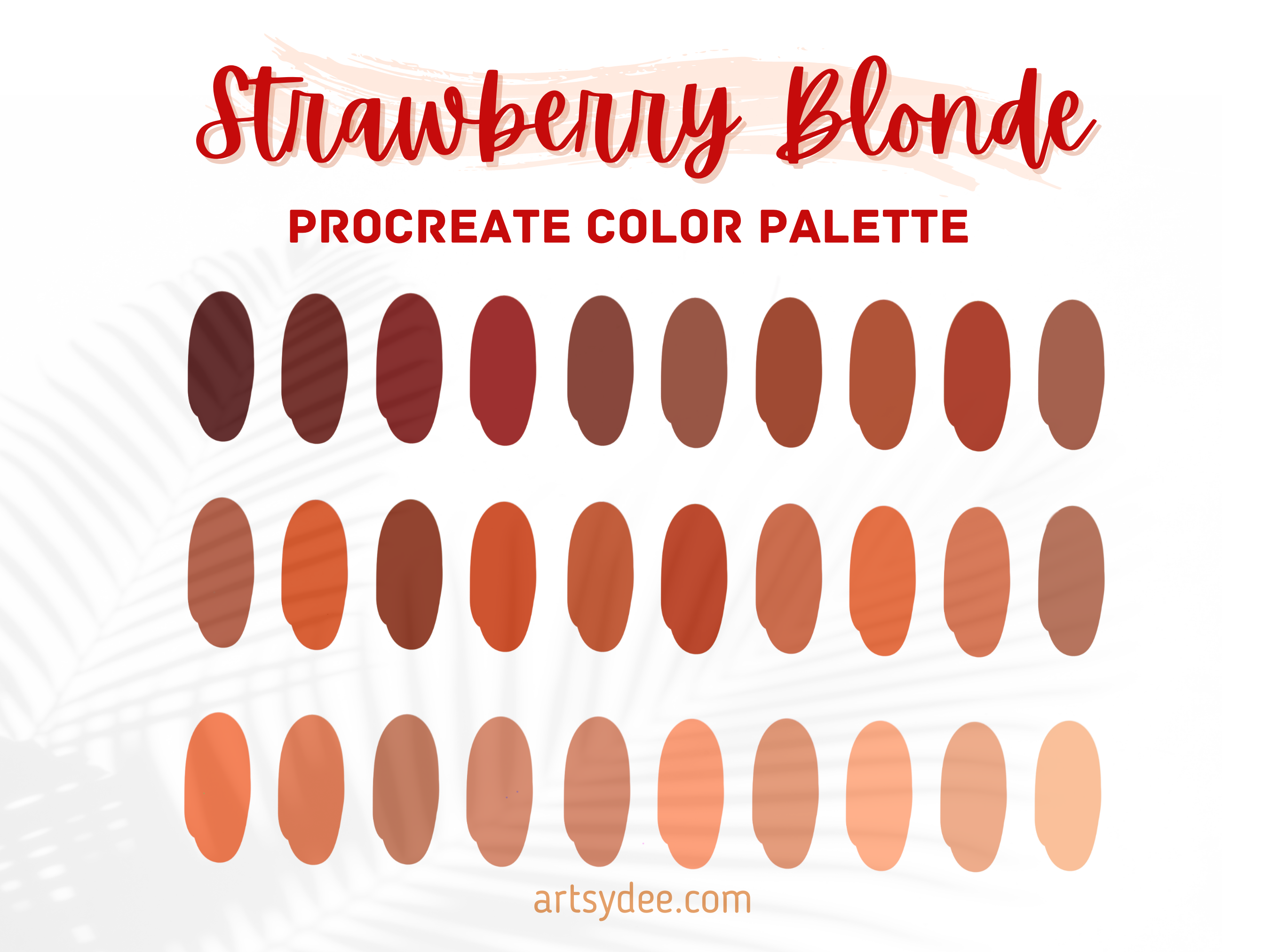 Strawberry Blonde Hair Color Palette Procreate - Payhip