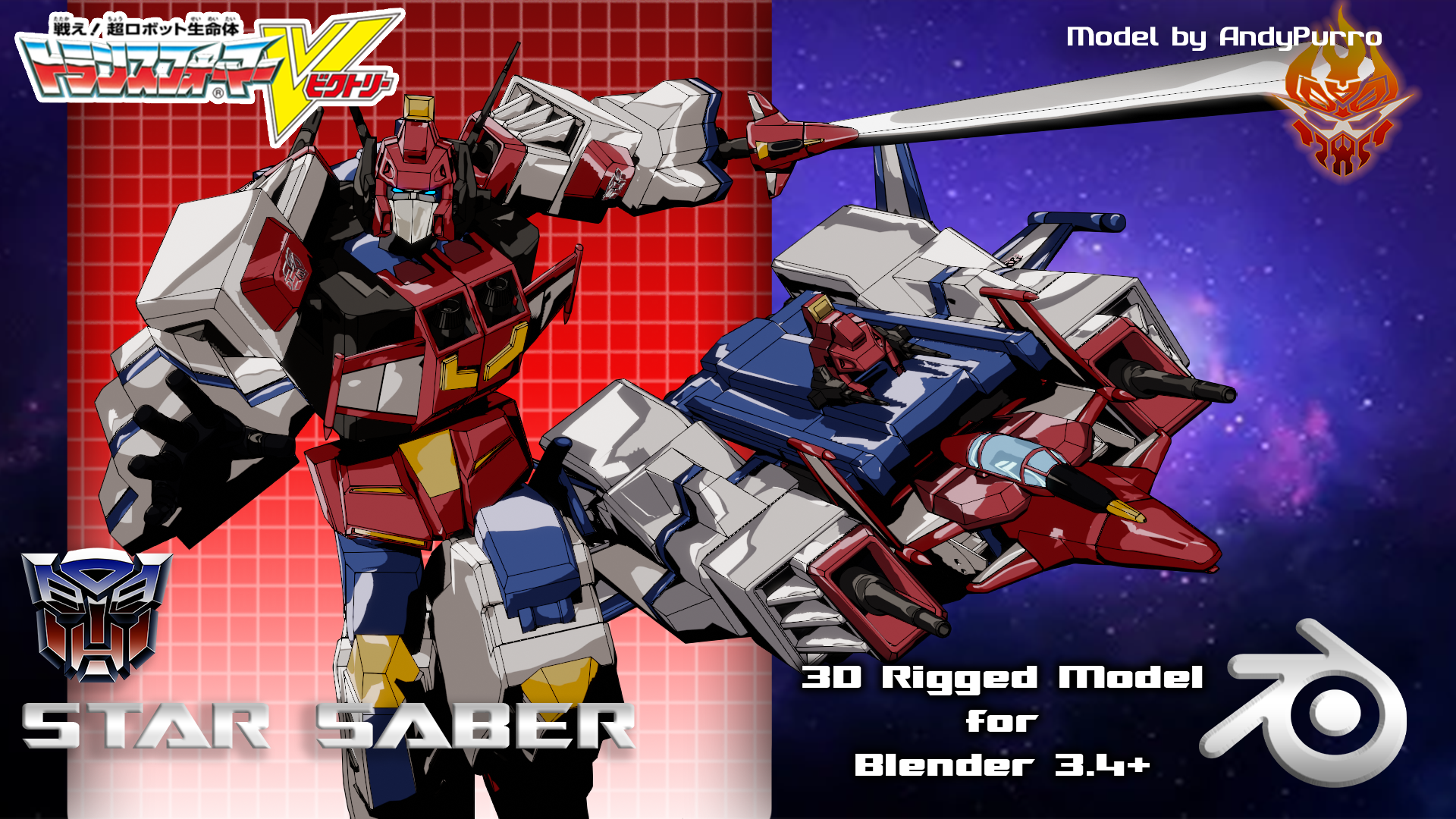 Star Saber - Transformers: Victory - 3D Blender Model - Payhip