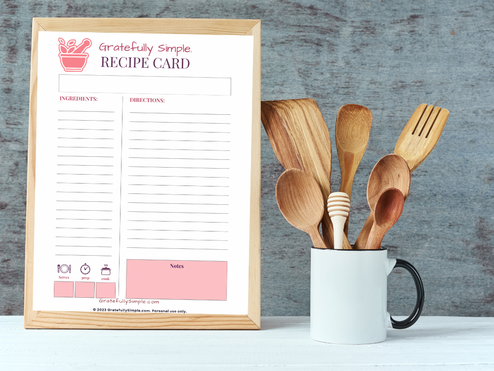 Recipe Book Page / Recipe Card by Gratefully Simple - Payhip