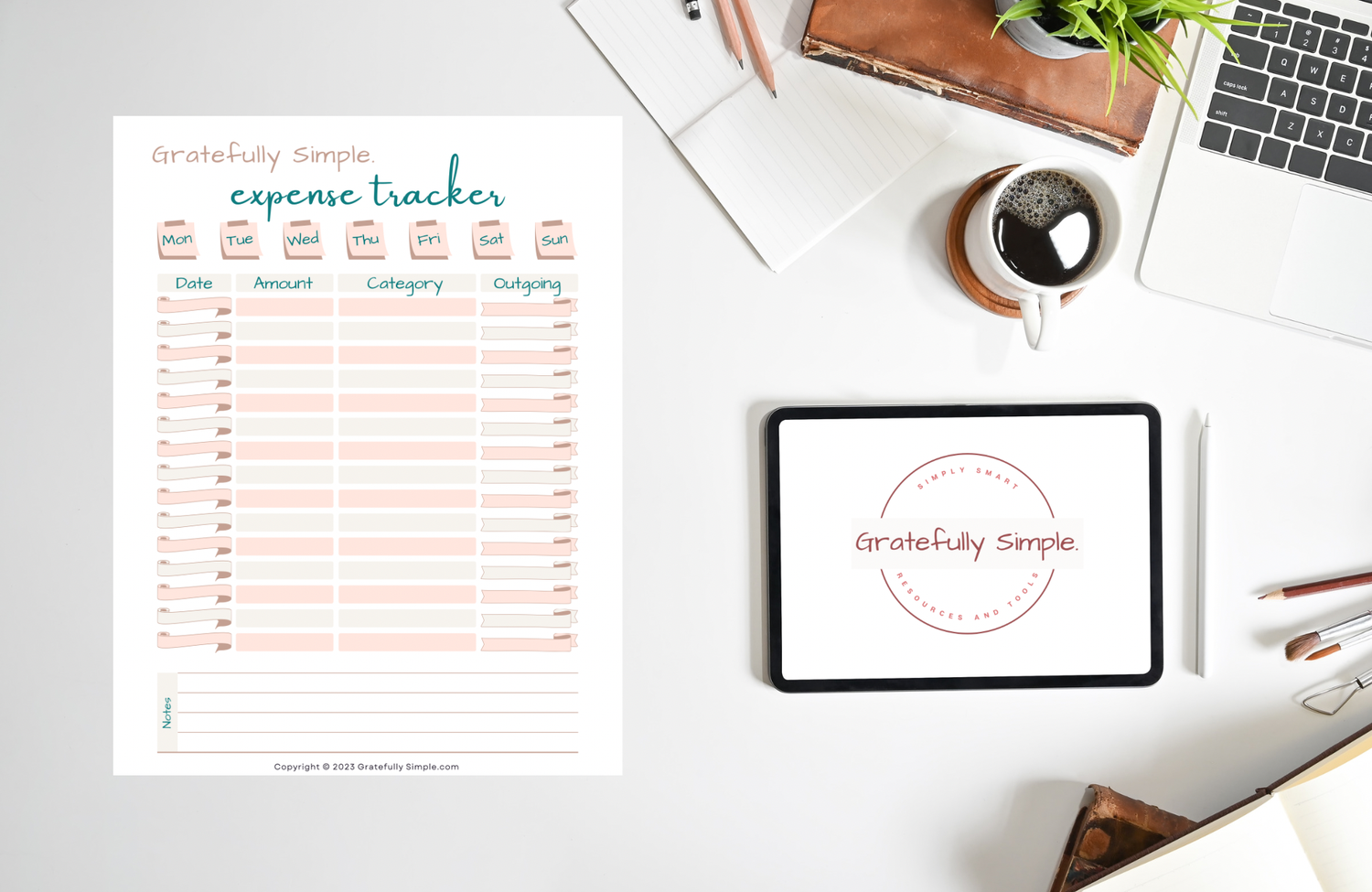 Expense Tracker printable by Gratefully Simple - Payhip