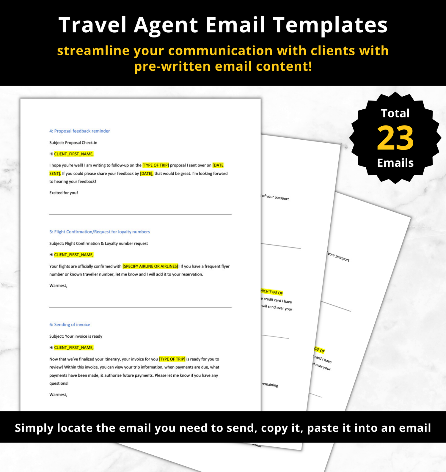 Travel Agent Pre-written Email Templates 📨 - Payhip