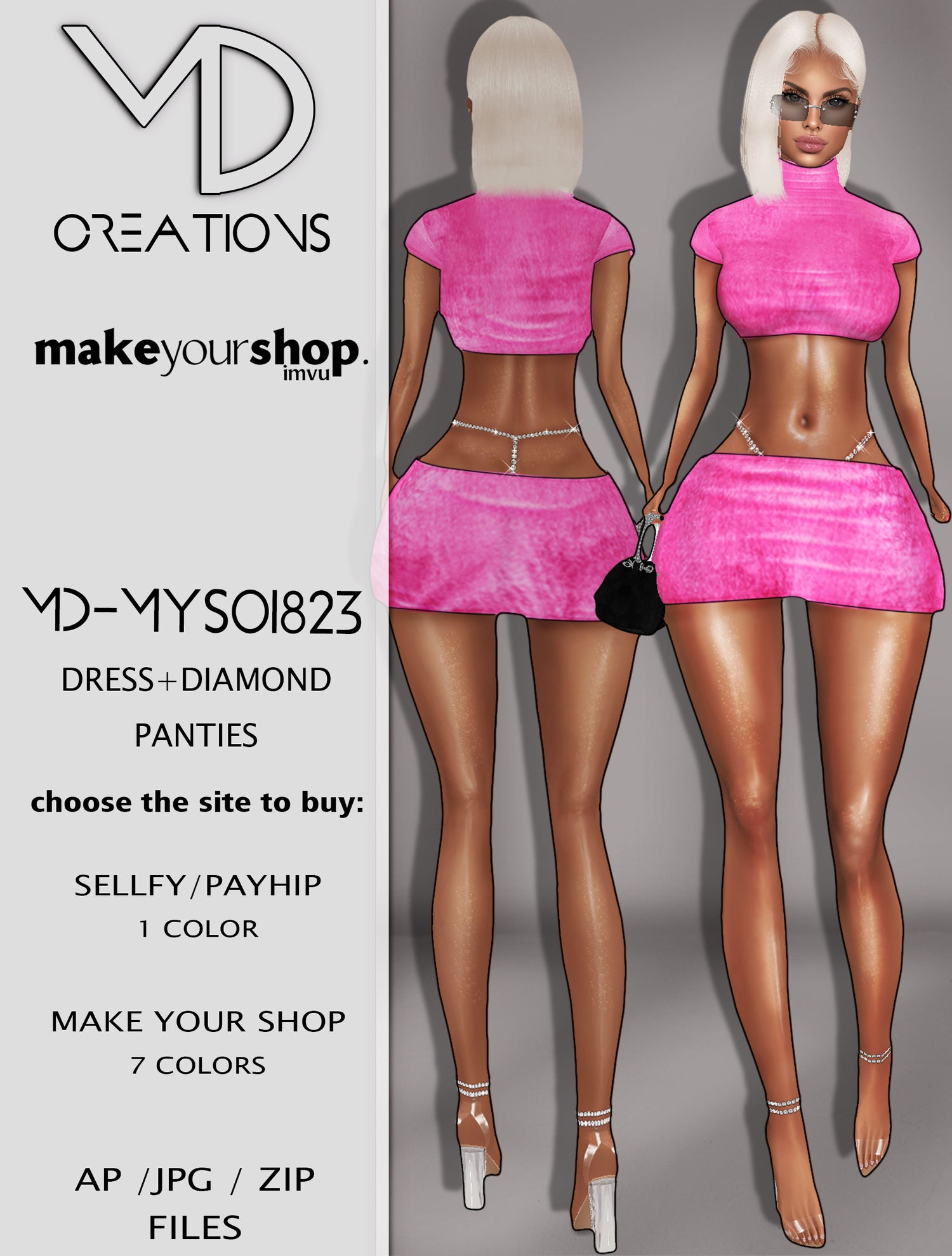 MYS-MD-01823 - Dress Night Diamond Panties - IMVU - Textures - Payhip