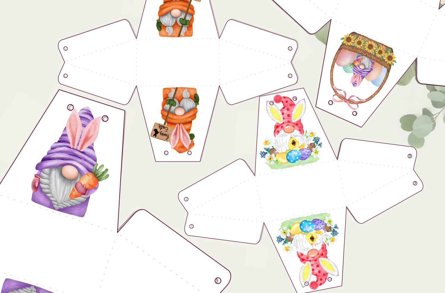 Gift Bag Template - Easter set 2 - Payhip
