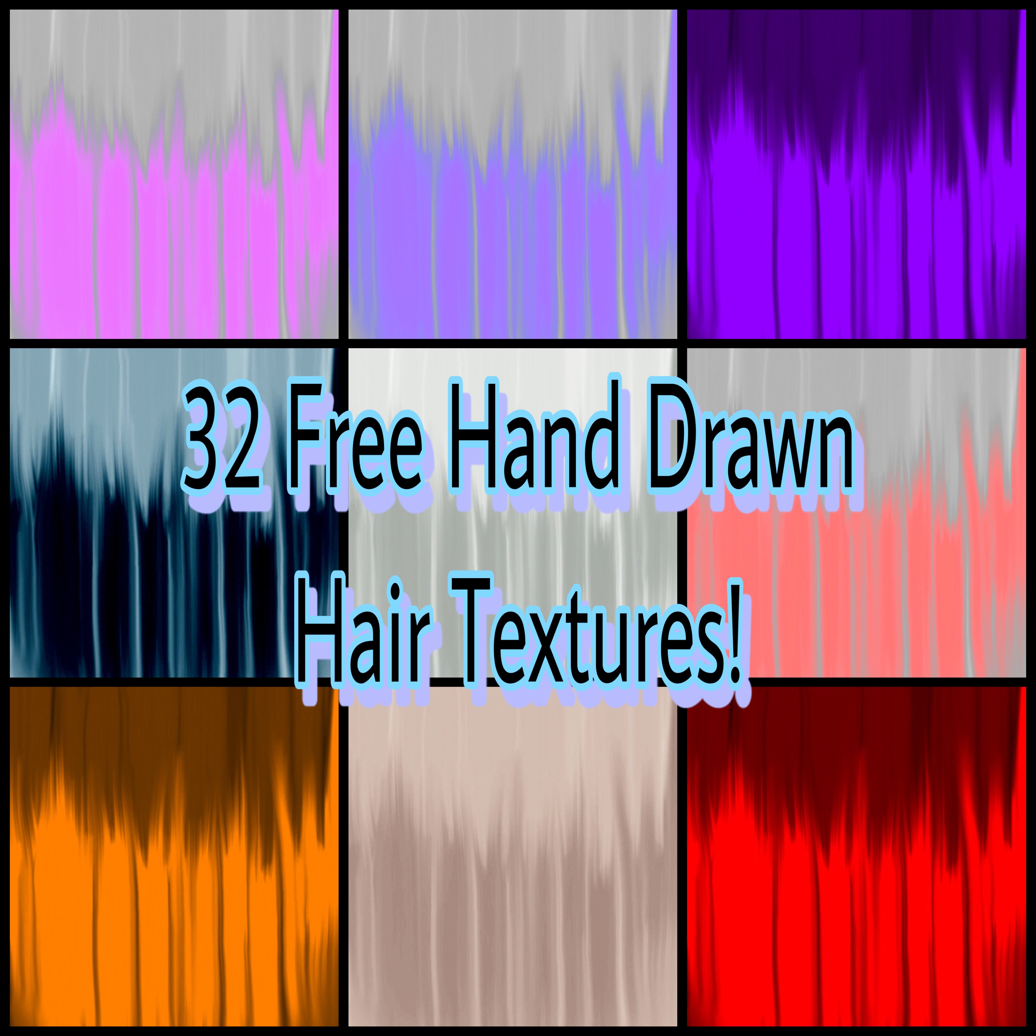32 Free Hand Drawn Hair Textures! - Payhip
