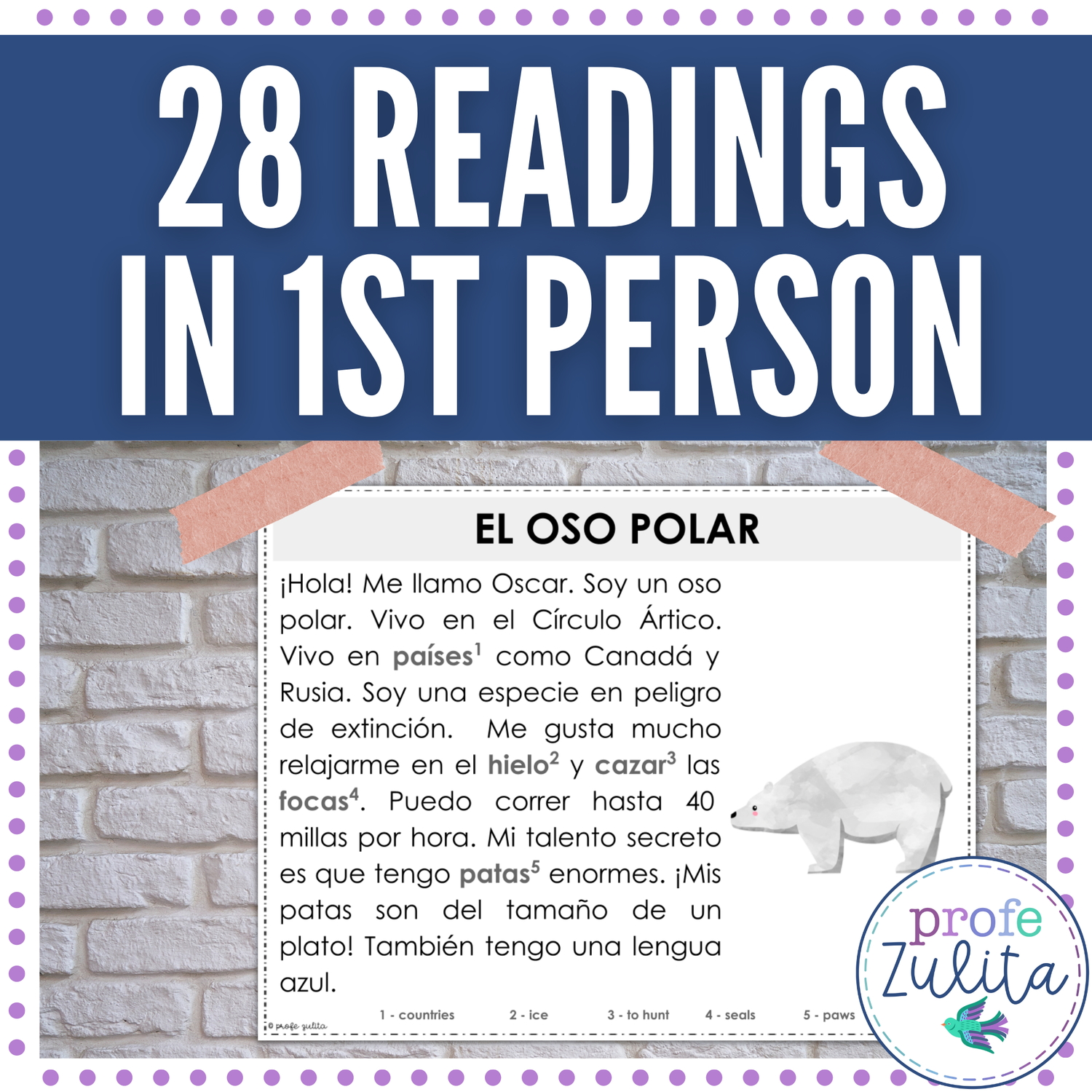 Readings with Animals in Spanish - Cognate Gallery Walk - Payhip
