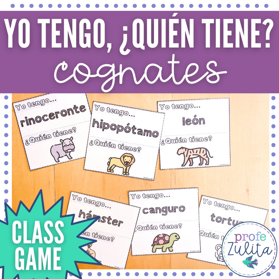 Yo tengo, quién tiene game for Spanish Cognates with Animals - Payhip