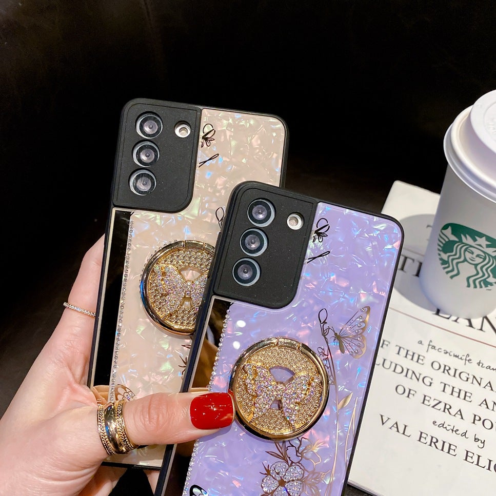 New Samsung Galaxy S23 Plus S21 S22 Note 20 Ultra Phone Case Cover Luxury Butterfly Ring Holder ...