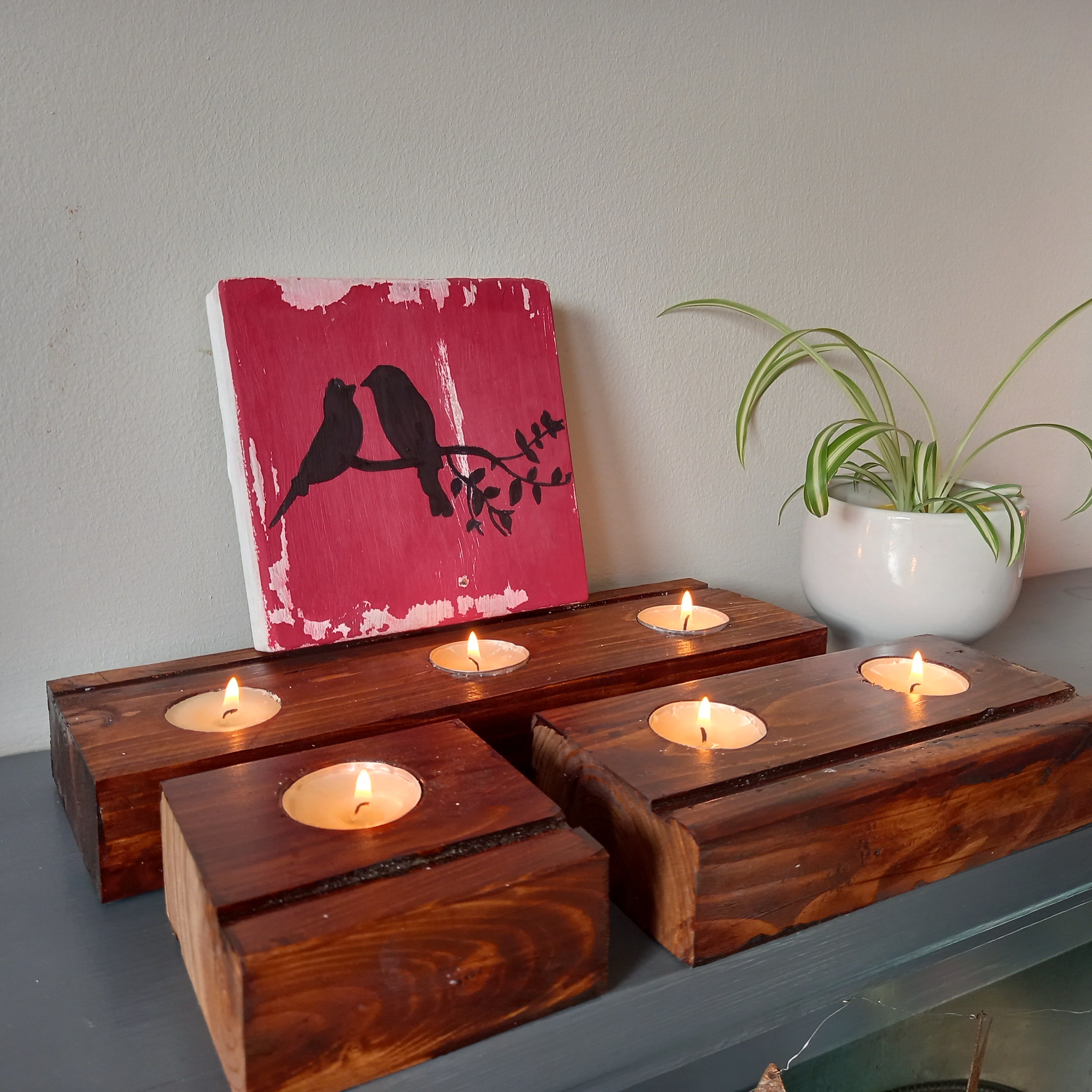 Wooden block candle holders - Payhip
