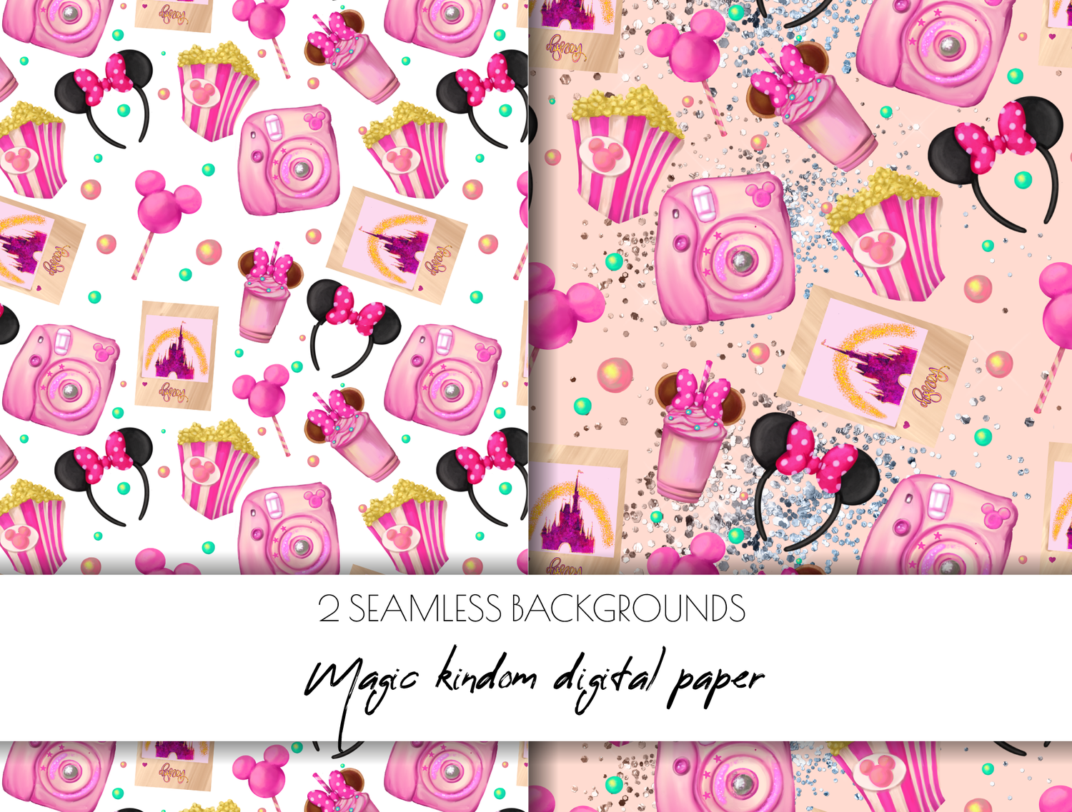 Disney digital paper, Mouse ears,digital paper, minnie mouse ears ...