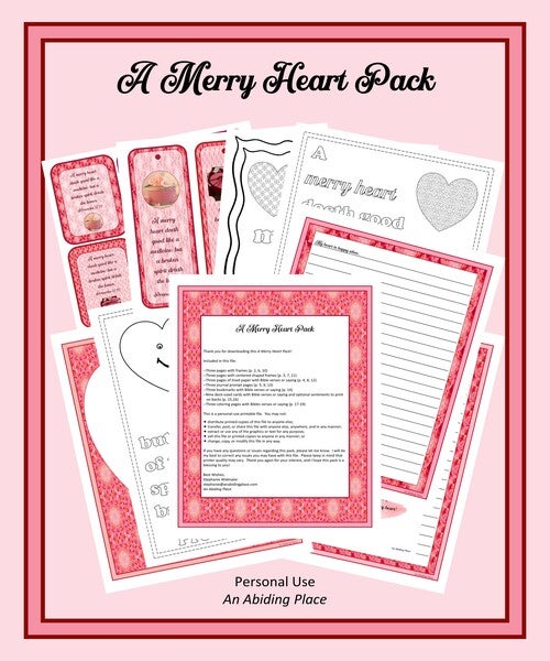 A Merry Heart Coloring & Activity Sheets with Proverbs 17:22 - Payhip
