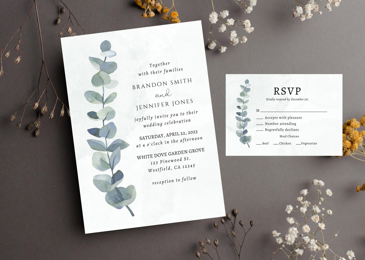 Wedding invitation template-Wedding RSVP-wedding invite template-purple ...