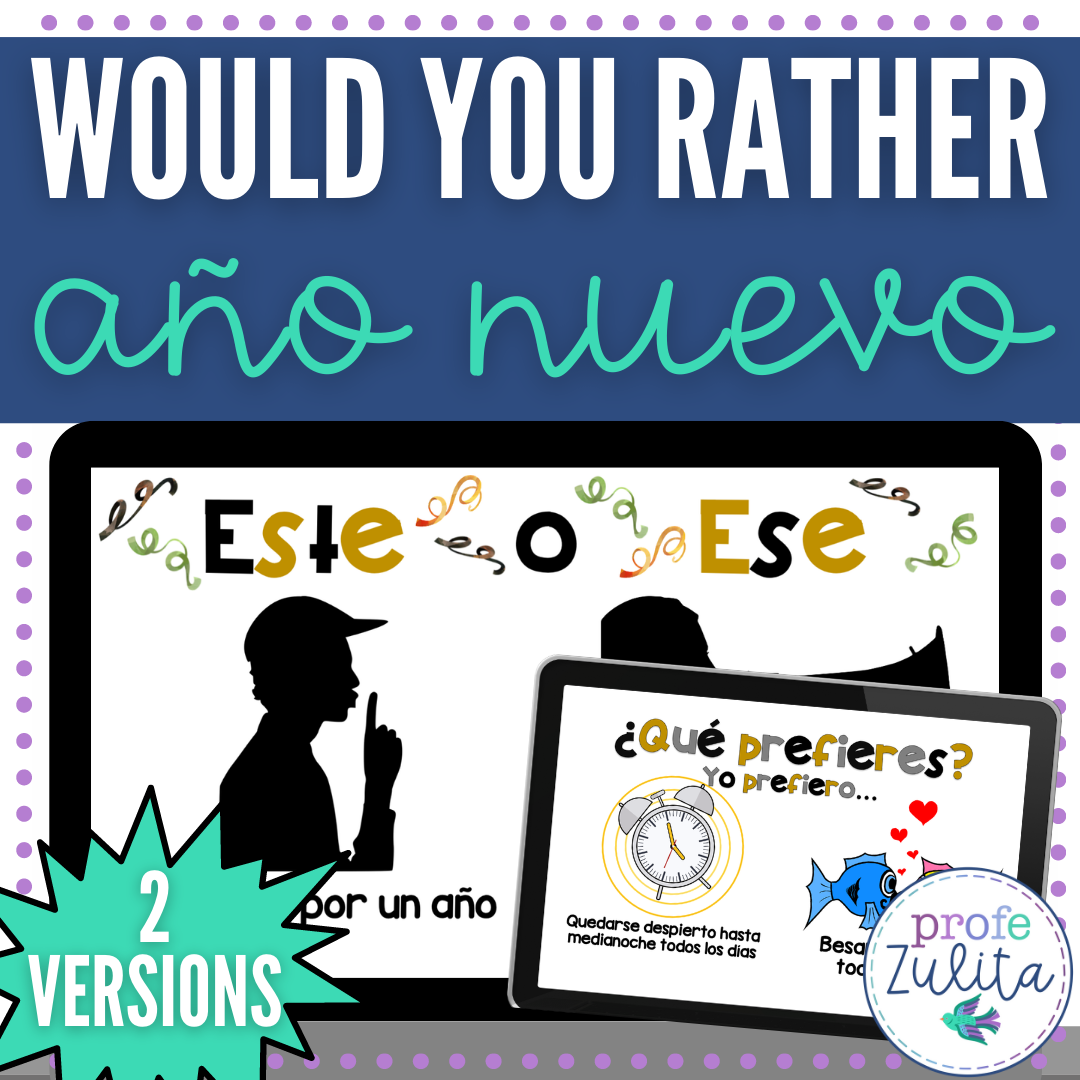 Spanish Would You Rather? Game - 100 Days of School - Payhip