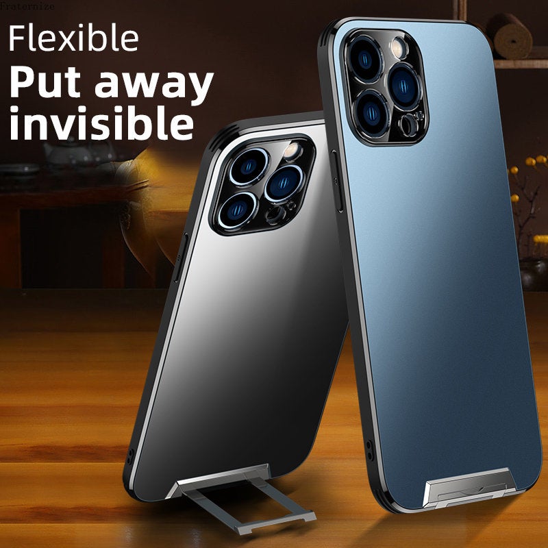 New iPhone 13 14 Pro Max 14 Plus Phone Case Cover Metal Invisible Bracket Stand Magsafe Magnetic ...