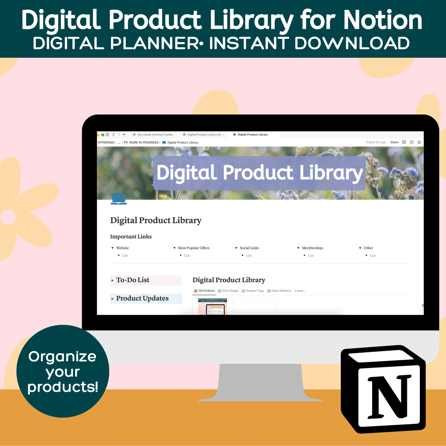 Digital Product Library for Notion - Payhip